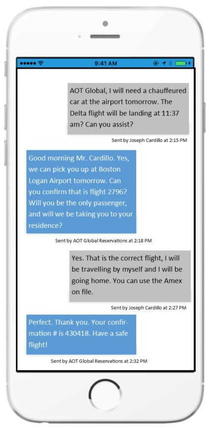 AOT Global » Text Bookings